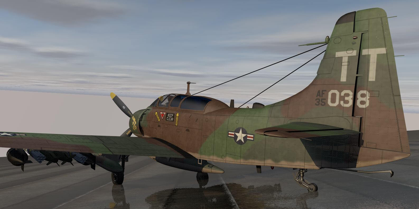 Douglas A-1E or AD-5 Skyraider 3D Model by ChipBassChaos