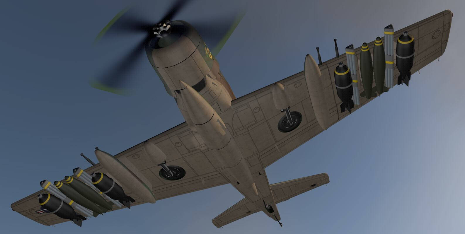 Douglas A-1E or AD-5 Skyraider 3D Model by ChipBassChaos
