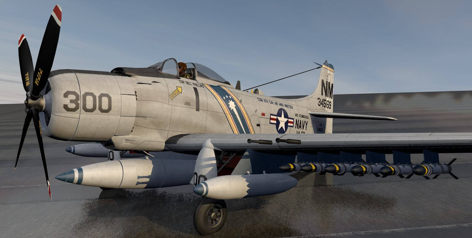 Douglas A-1H or AD-6 Skyraider 3D Model by ChipBassChaos
