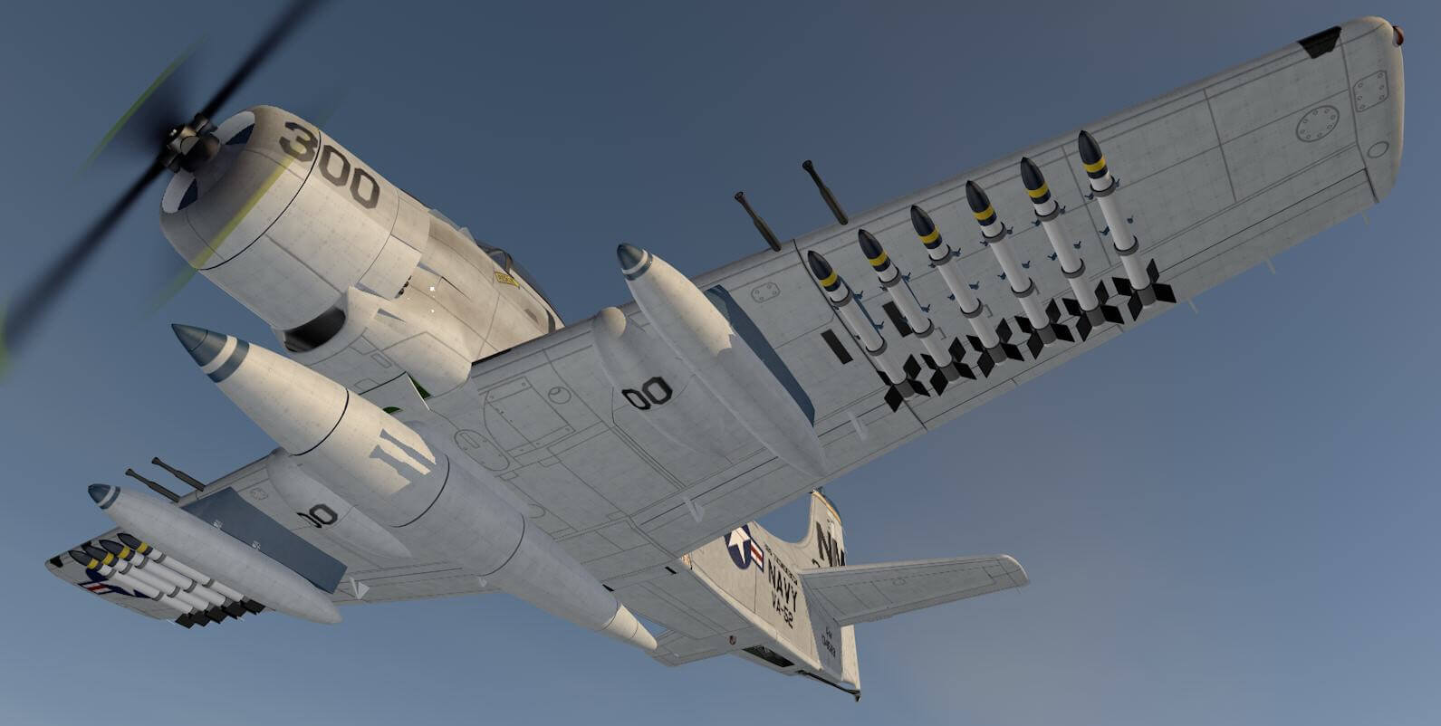 Douglas A-1H or AD-6 Skyraider 3D Model by ChipBassChaos