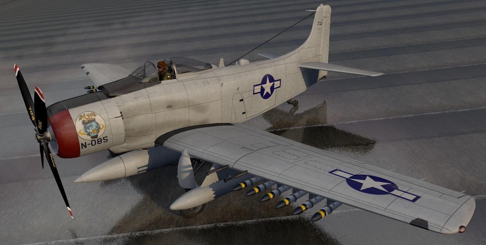 Douglas A-1H or AD-6 Skyraider 3D Model by ChipBassChaos
