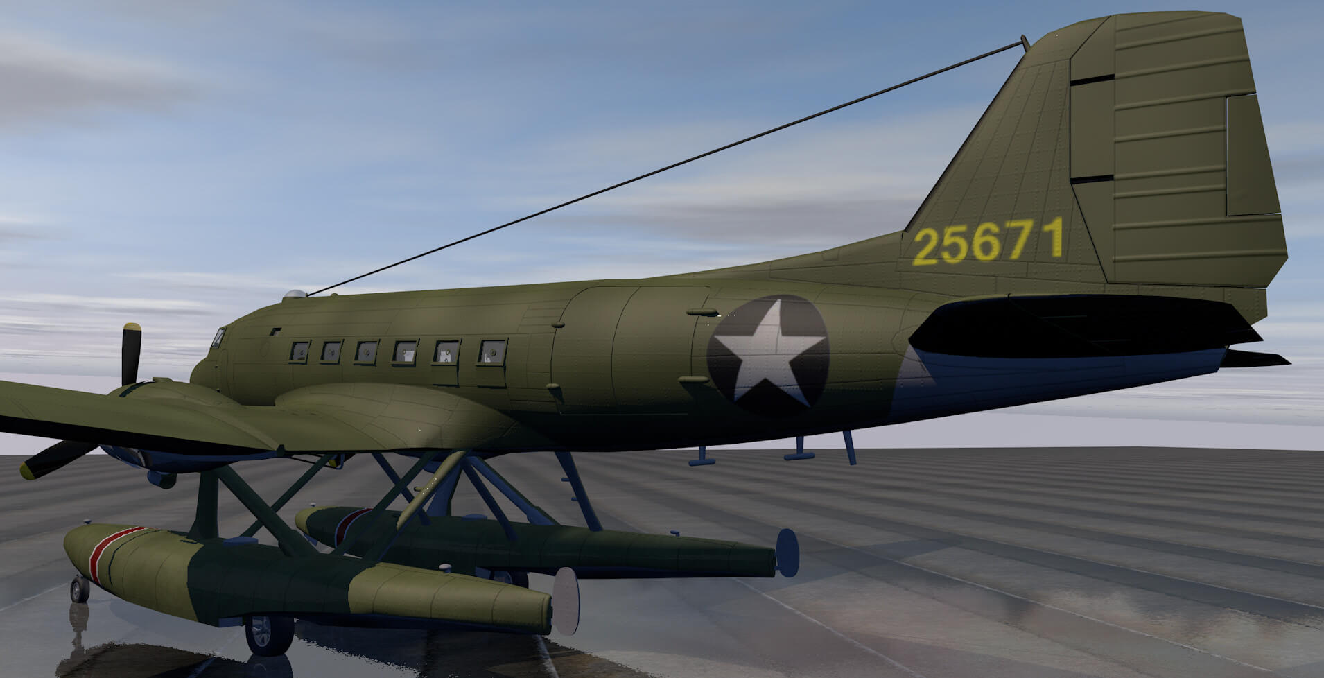 Douglas XC-47C Floatplane 3D Model by ChipBassChaos