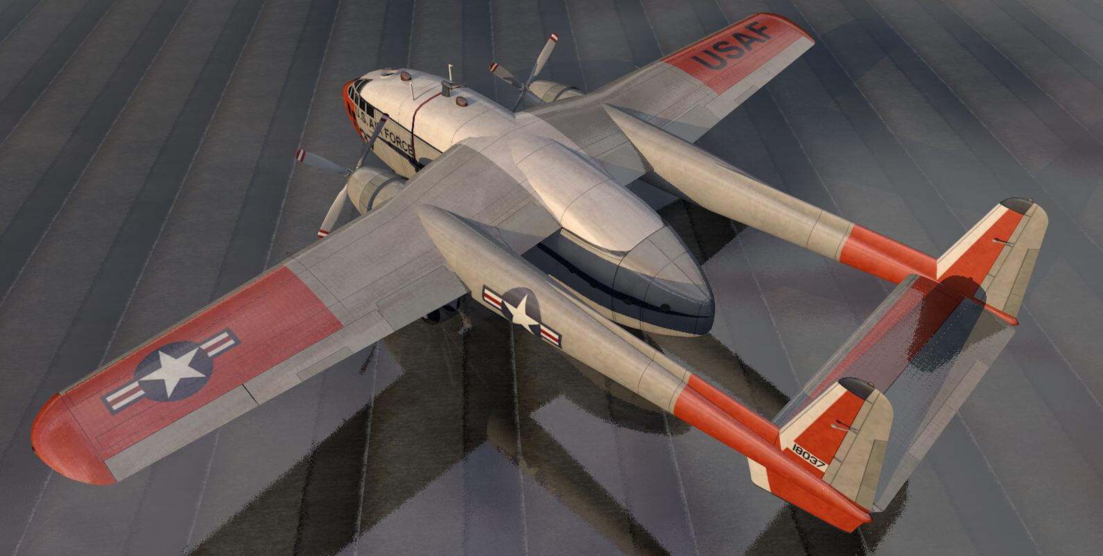 Fairchild C-119 Flying Boxcar 3D Model by ChipBassChaos