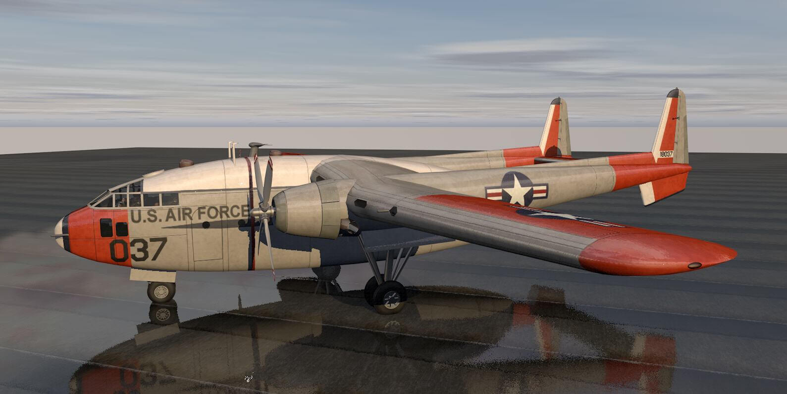 Fairchild C-119 Flying Boxcar 3D Model by ChipBassChaos