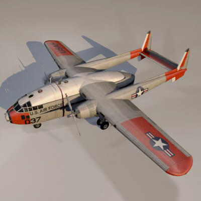 Fairchild C-119 Flying Boxcar 3D Model by ChipBassChaos