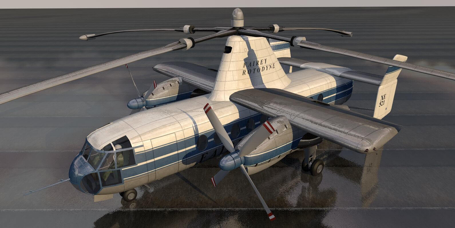 Fairey Rotodyne (1957) - 3D Model by ChipBassChaos