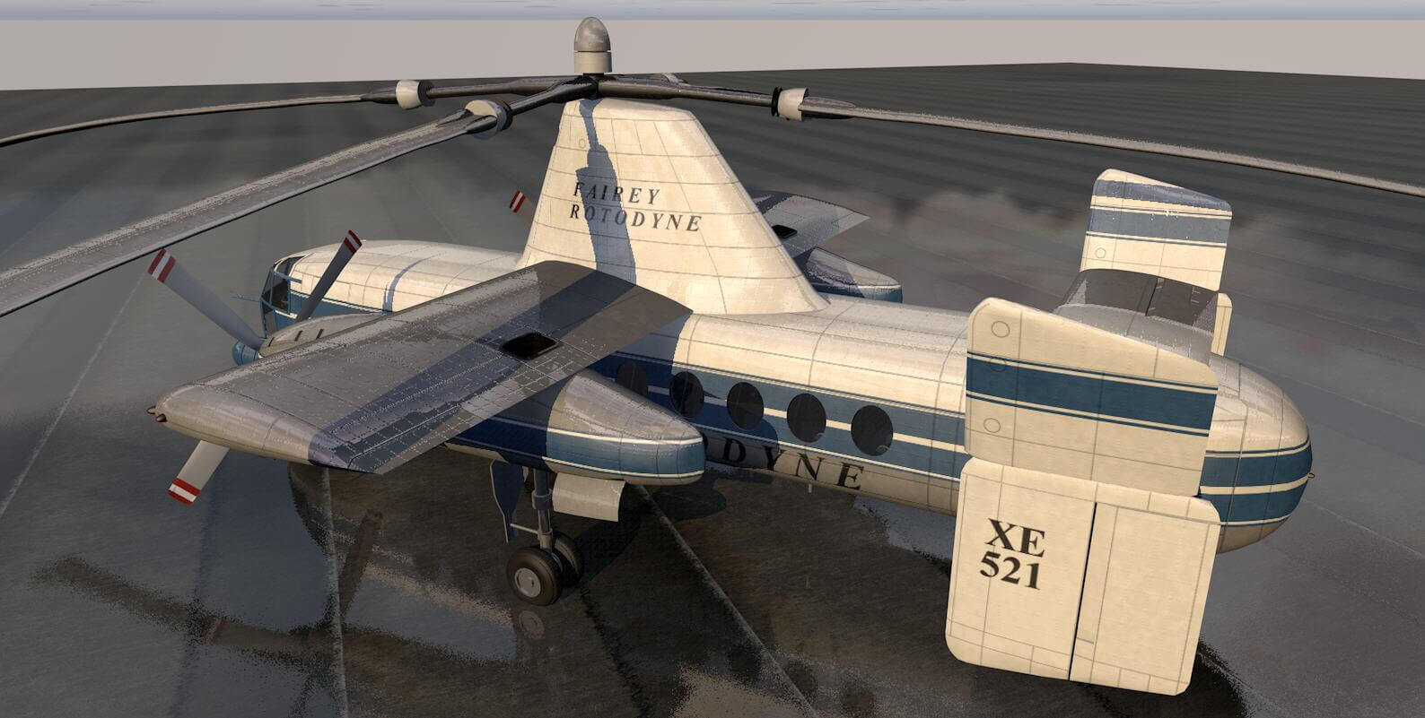 Fairey Rotodyne (1957) - 3D Model by ChipBassChaos