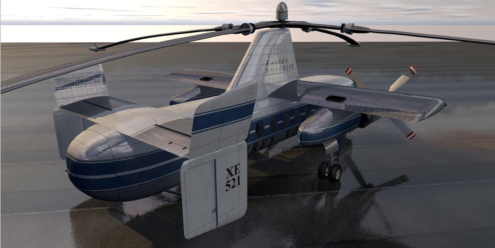 Fairey Rotodyne (1957) - 3D Model by ChipBassChaos