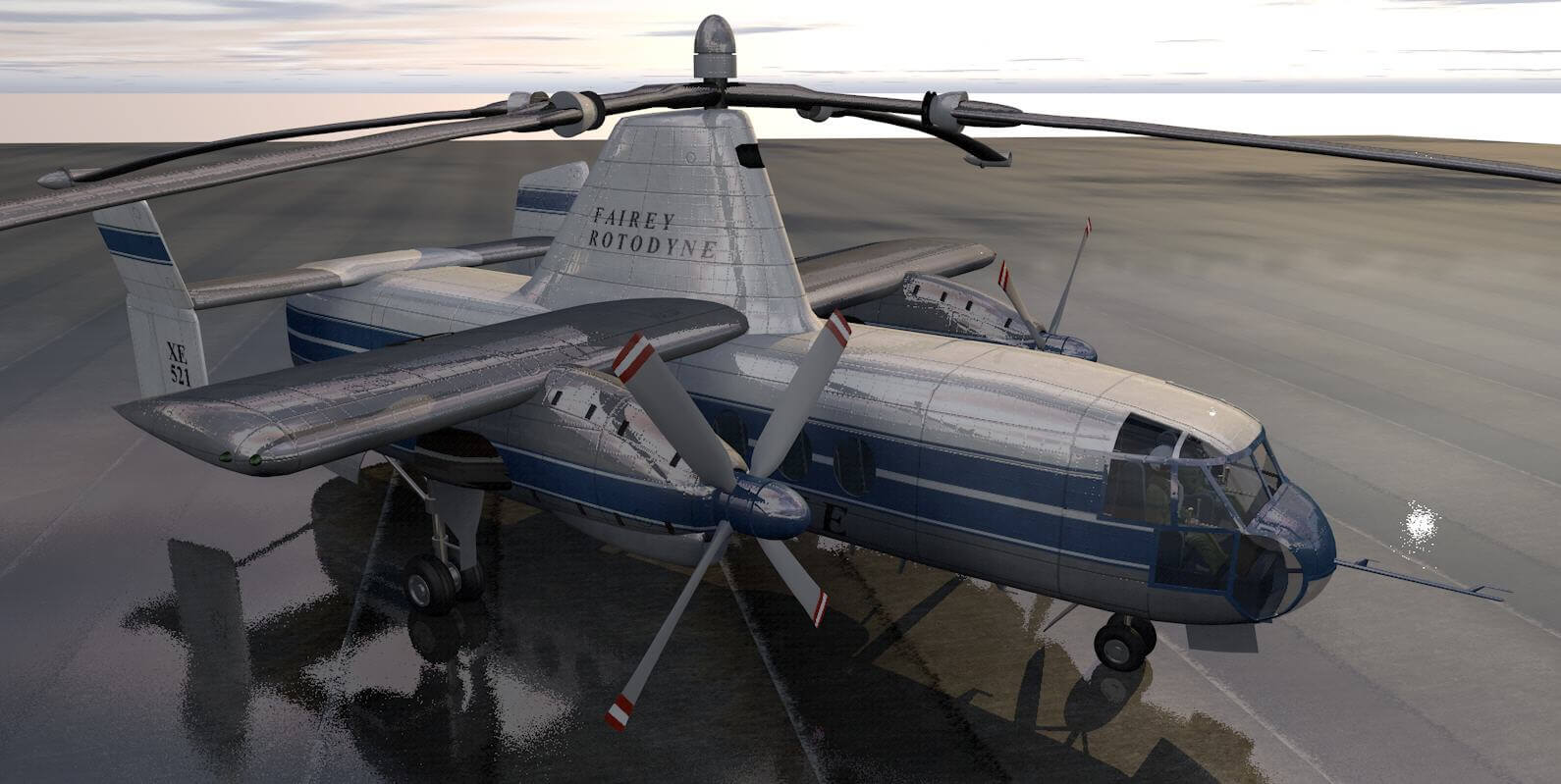 Fairey Rotodyne (1957) - 3D Model by ChipBassChaos
