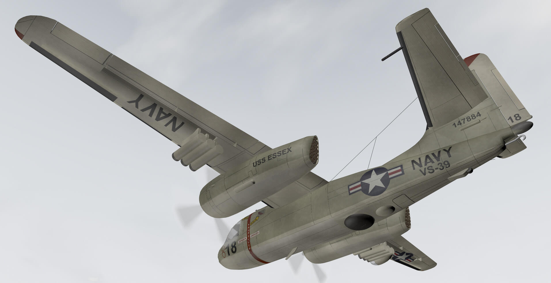Grumman S2F-1 Tracker 3D Model by ChipBassChaos