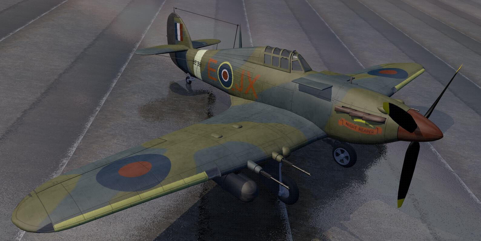 Hawker Hurricane Mk-2c Night Fighter 3D Model by ChipBassChaos