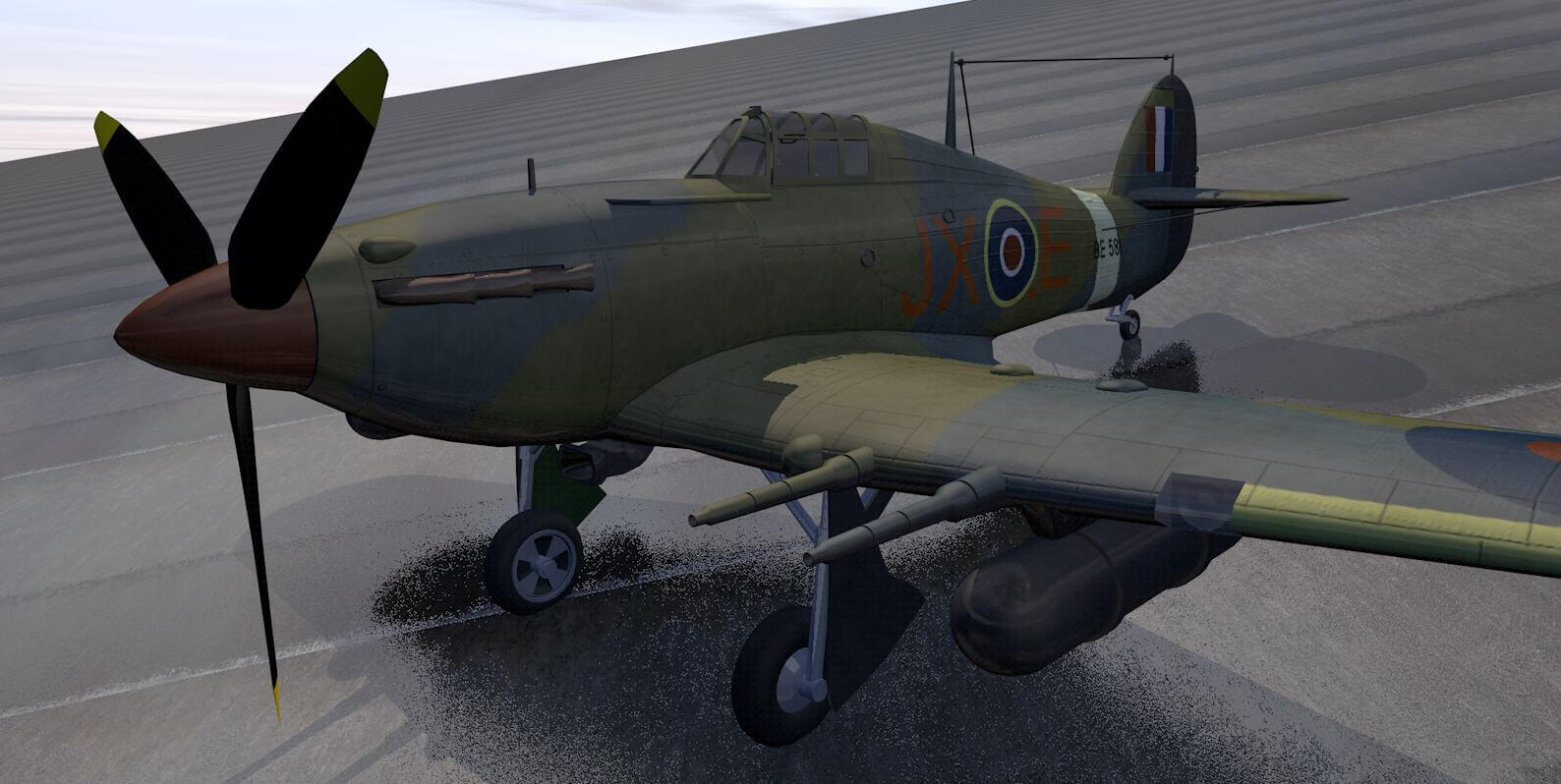 Hawker Hurricane Mk-2c Night Fighter 3D Model by ChipBassChaos