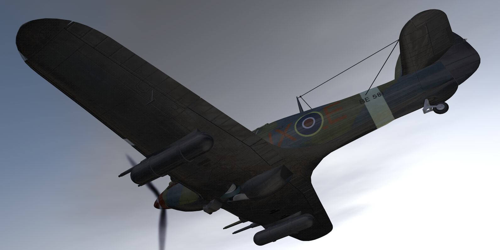 Hawker Hurricane Mk-2c Night Fighter 3D Model by ChipBassChaos