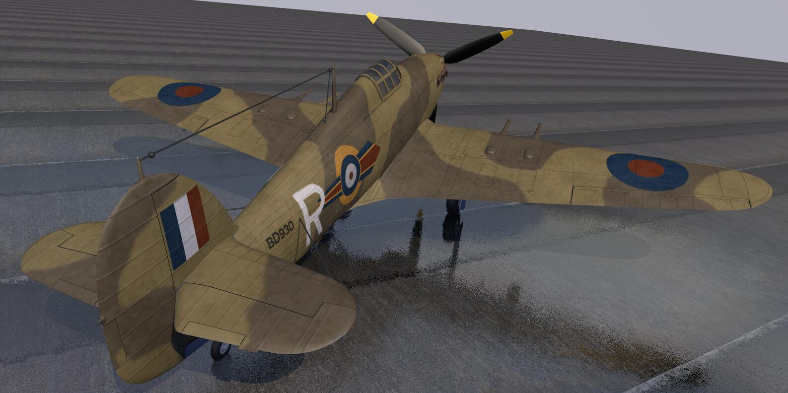 Hawker Hurricane Mk-2c Tropical 3D Model by ChipBassChaos