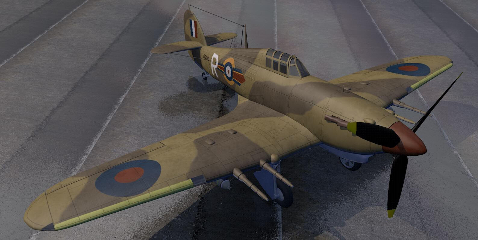 Hawker Hurricane Mk-2c Tropical 3D Model by ChipBassChaos