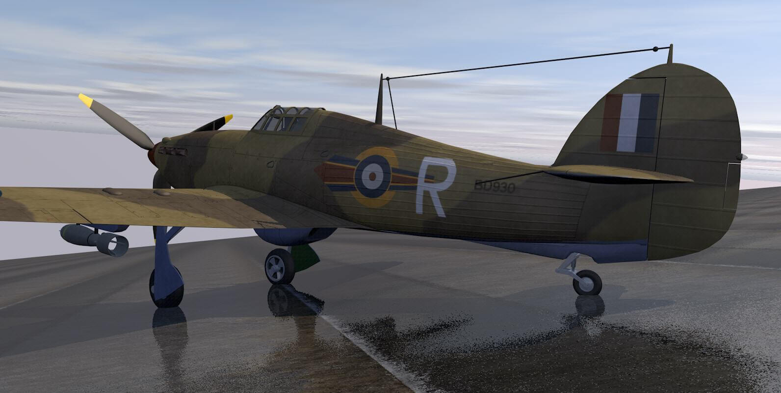 Hawker Hurricane Mk-2c Tropical 3D Model by ChipBassChaos