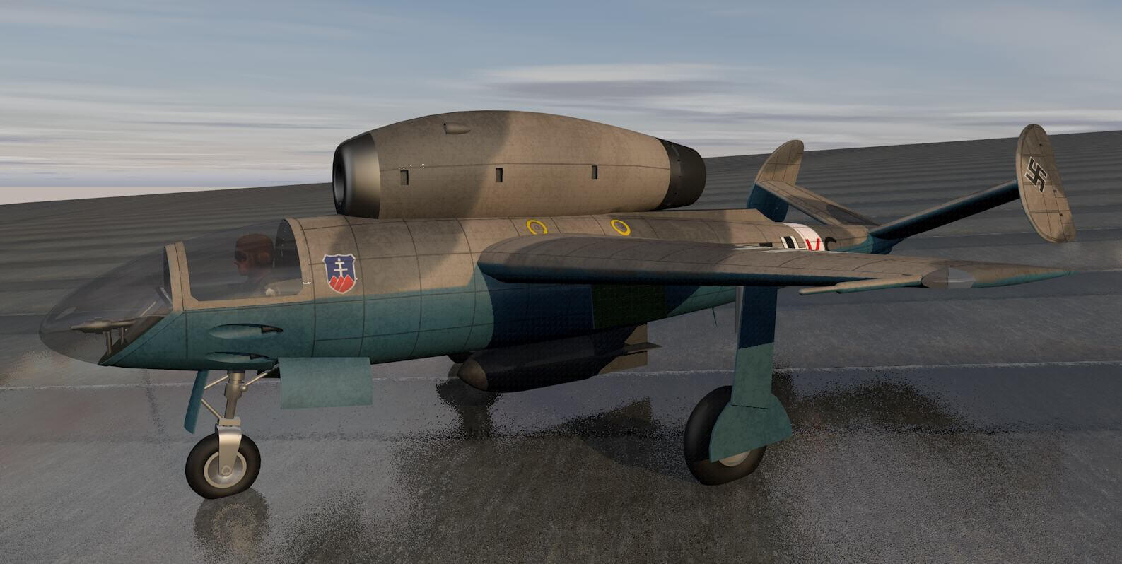 Henschel Hs-132C 3D Model by ChipBassChaos