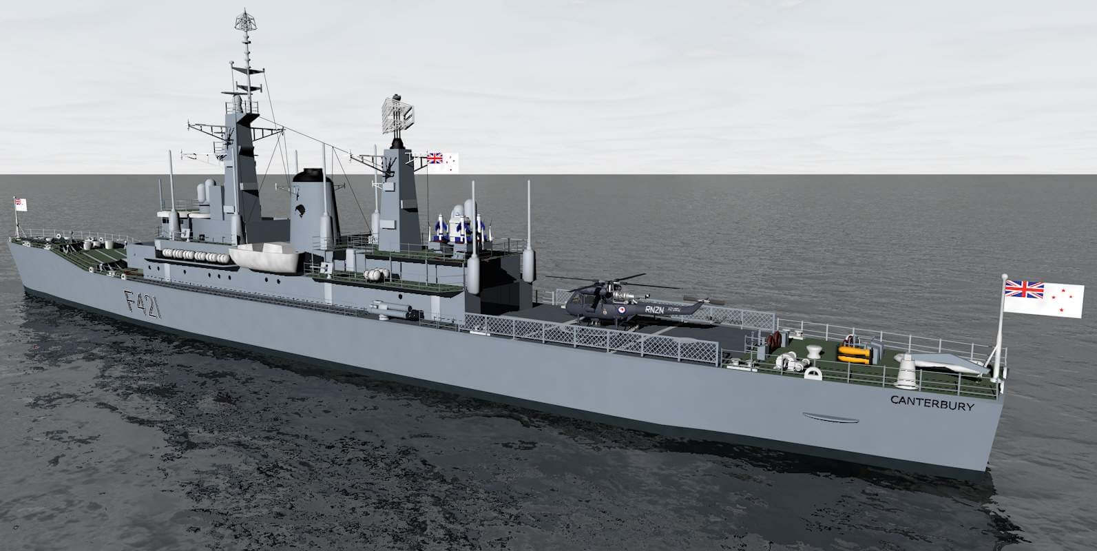 HMNZS Canterbury (F421) Leander Class Frigate - 3D Model by ChipBassChaos