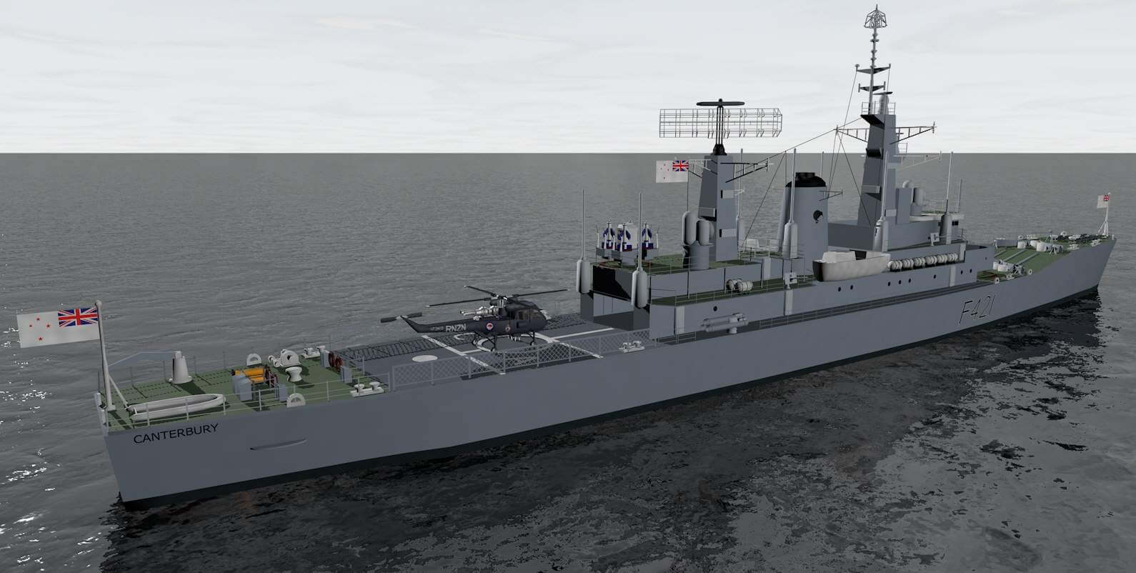 HMNZS Canterbury (F421) Leander Class Frigate - 3D Model by ChipBassChaos