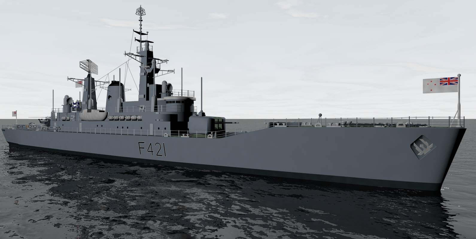 HMNZS Canterbury (F421) Leander Class Frigate - 3D Model by ChipBassChaos
