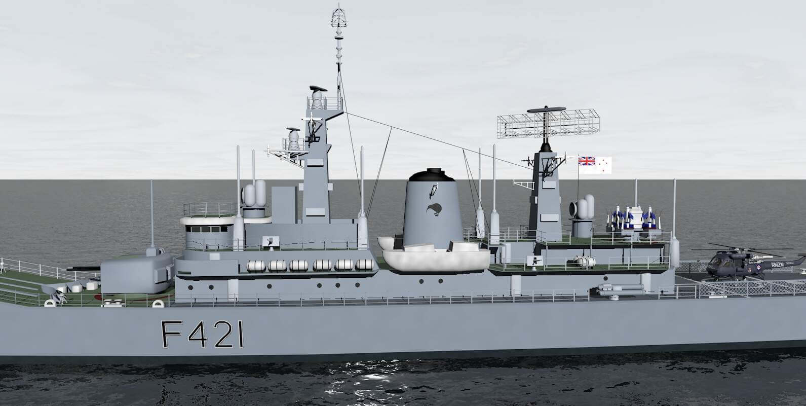 HMNZS Canterbury (F421) Leander Class Frigate - 3D Model by ChipBassChaos