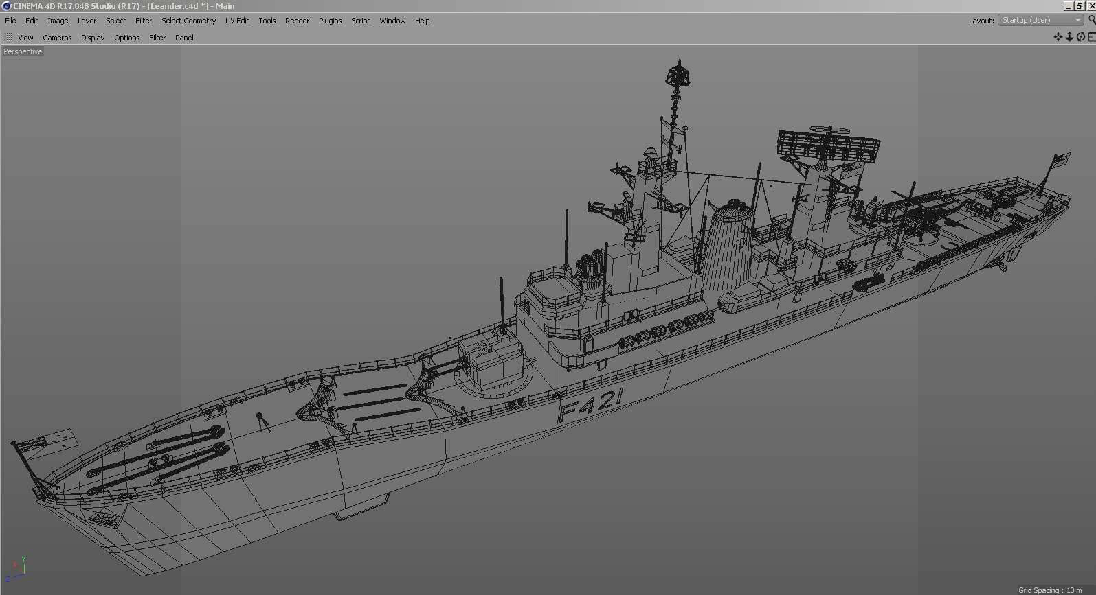 HMNZS Canterbury (F421) Leander Class Frigate - 3D Model by ChipBassChaos