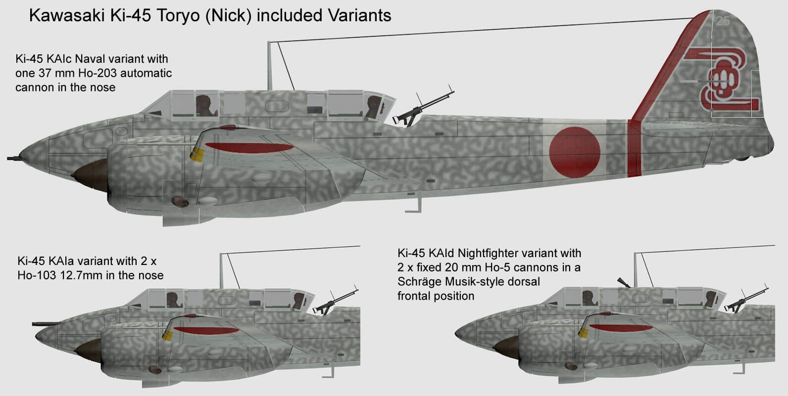 Kawasaki Ki-45 Toryu (Nick) 3D Model by ChipBassChaos