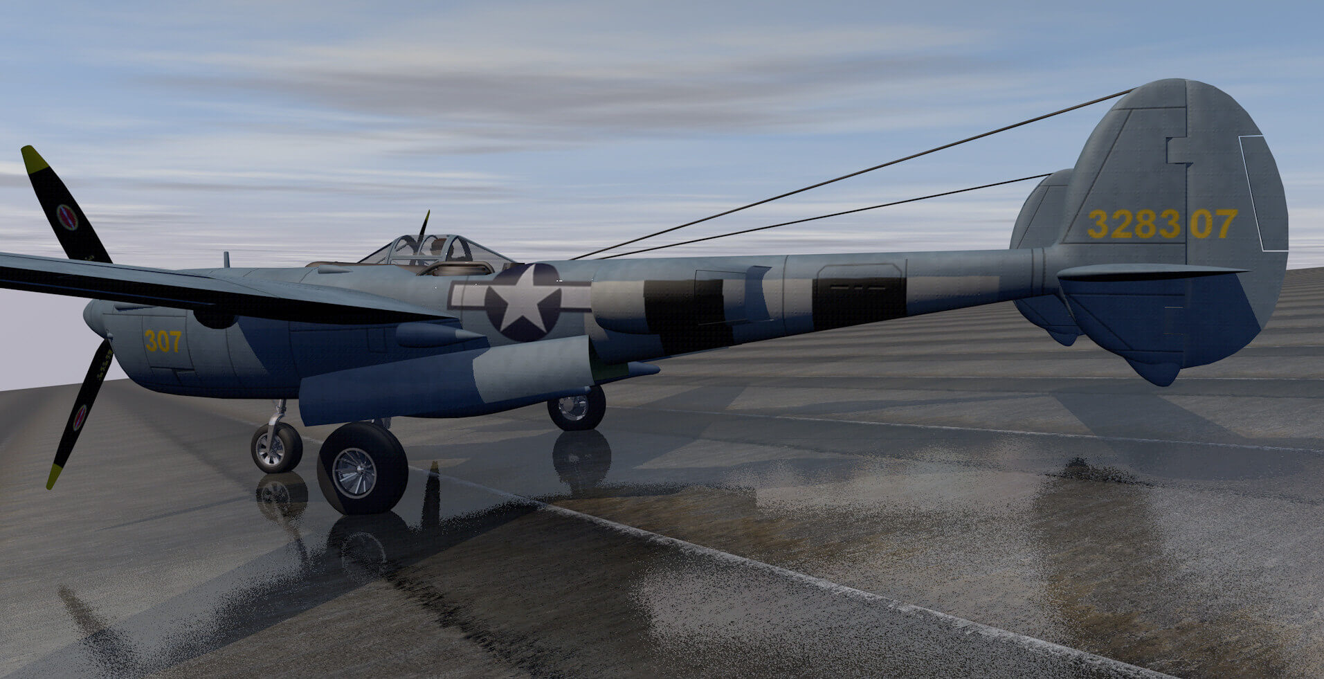 Lockheed F-5A Photo Lightning 3D Model by ChipBassChaos