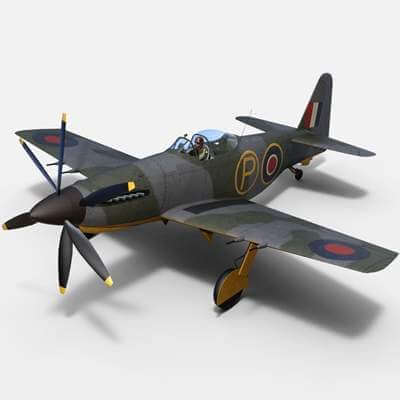 Martin-Baker MB5 3D Model by ChipBassChaos