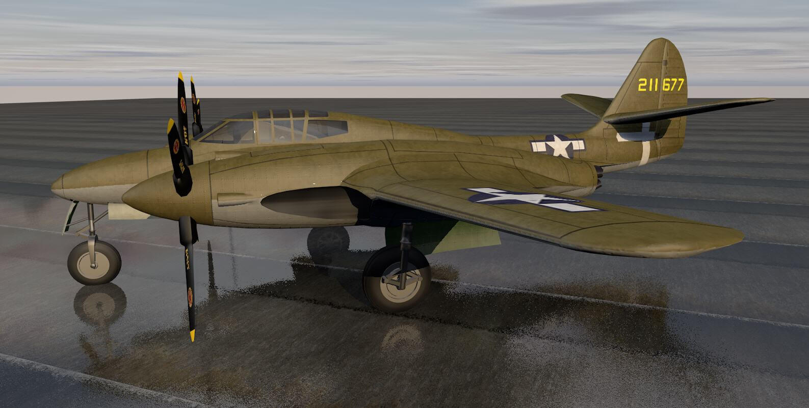 McDonnell XP-67 Moonbat 3D Model by ChipBassChaos
