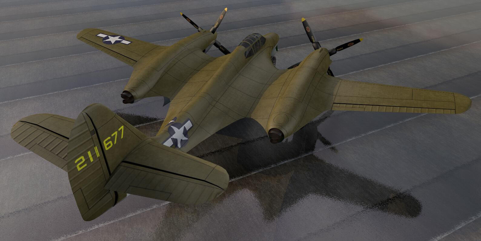 McDonnell XP-67 Moonbat 3D Model by ChipBassChaos