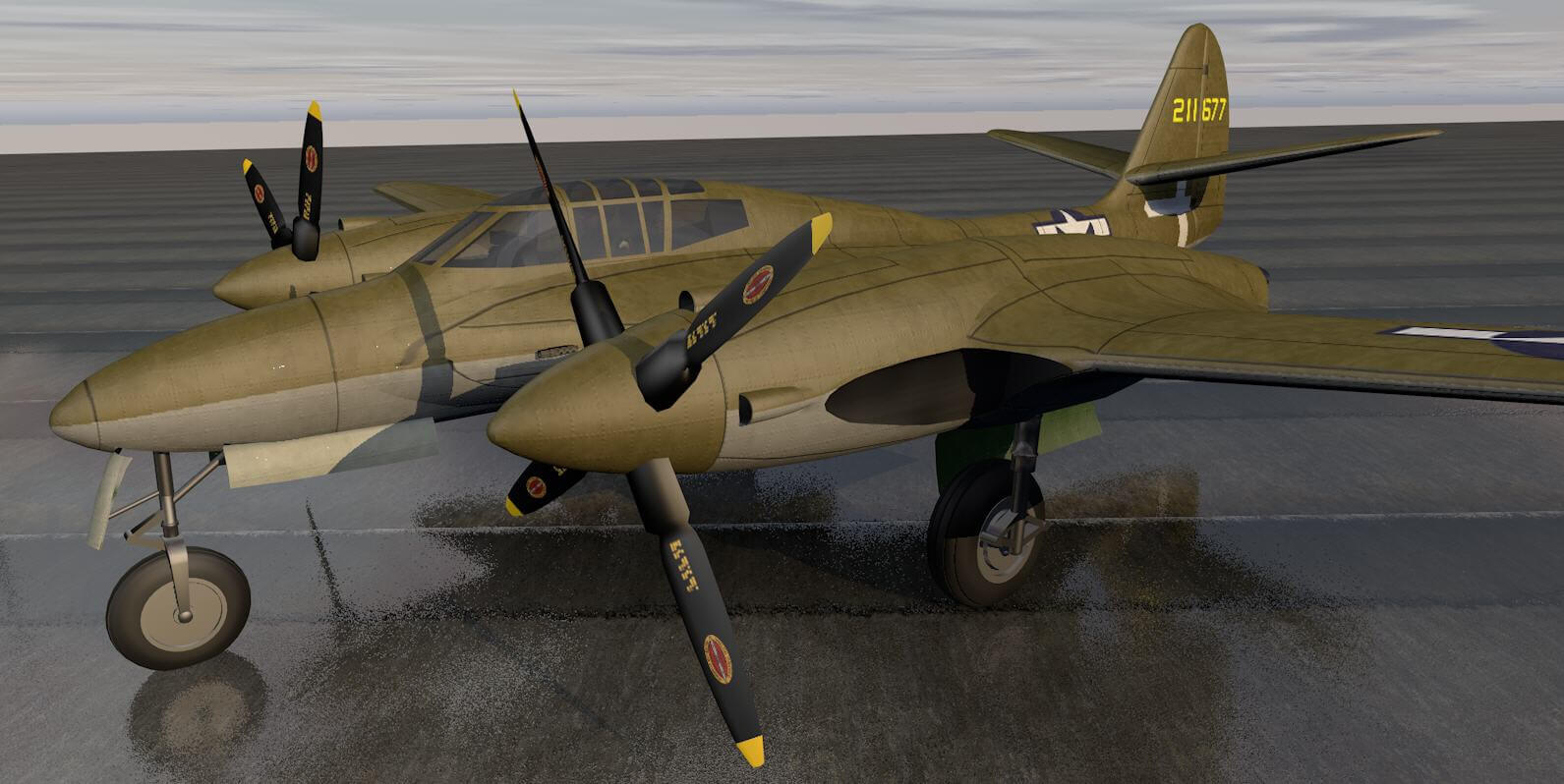 McDonnell XP-67 Moonbat 3D Model by ChipBassChaos