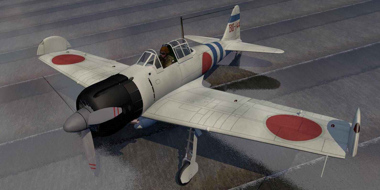 Mitsubishi A6M2 Zero (Zeke) - 3D Model by ChipBassChaos