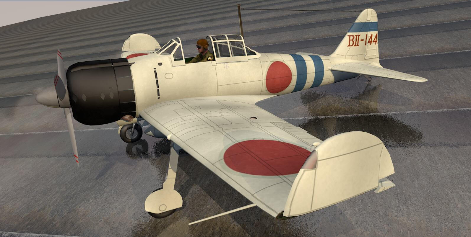 Mitsubishi A6M2 Zero (Zeke) - 3D Model by ChipBassChaos