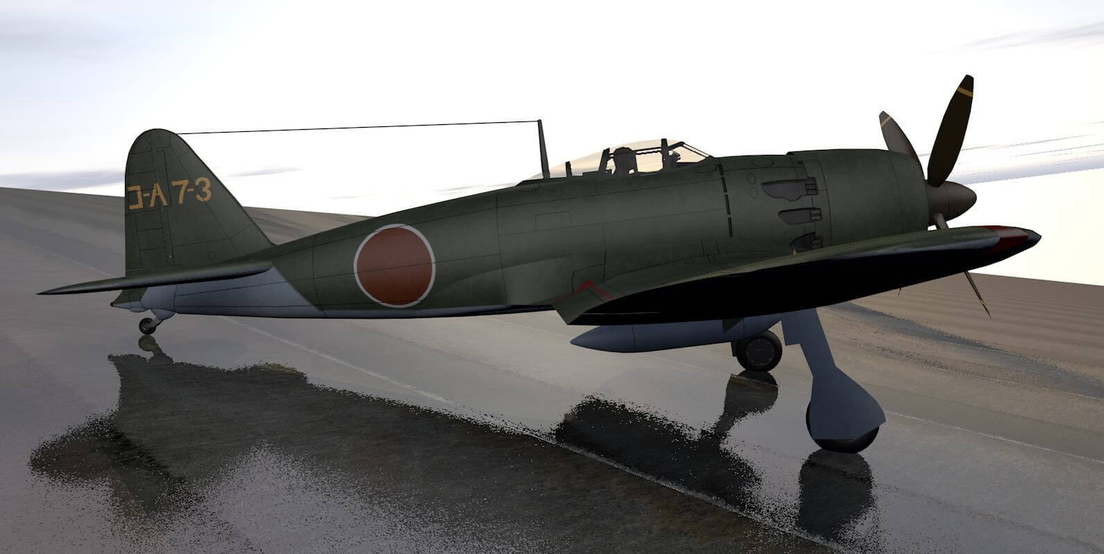 Mitsubishi A7M1 Reppu (SAM) - 3D Model by ChipBassChaos