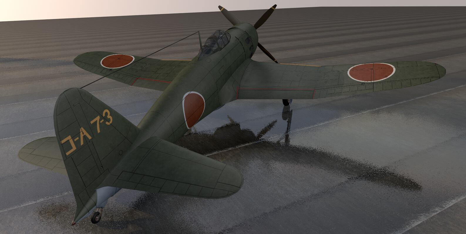 Mitsubishi A7M1 Reppu (SAM) - 3D Model by ChipBassChaos