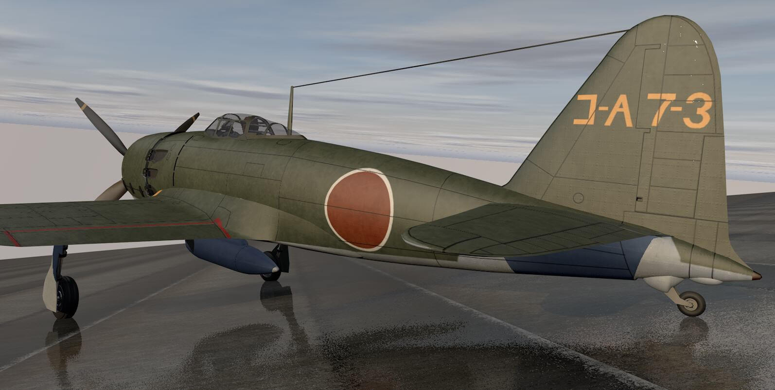 Mitsubishi A7M1 Reppu (SAM) - 3D Model by ChipBassChaos