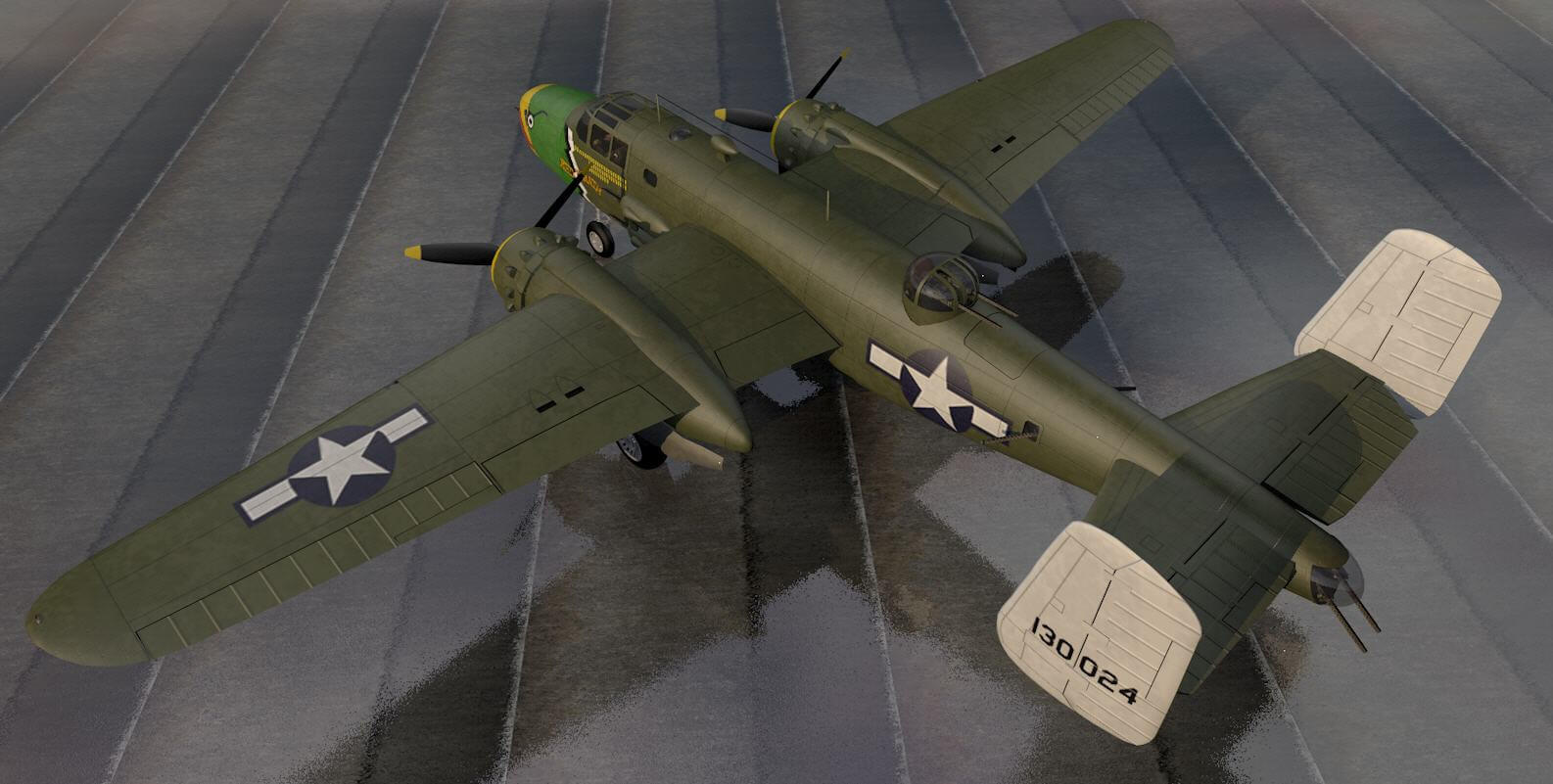 North American B-25D-1 Mitchell Strafer 3D Model by ChipBassChaos