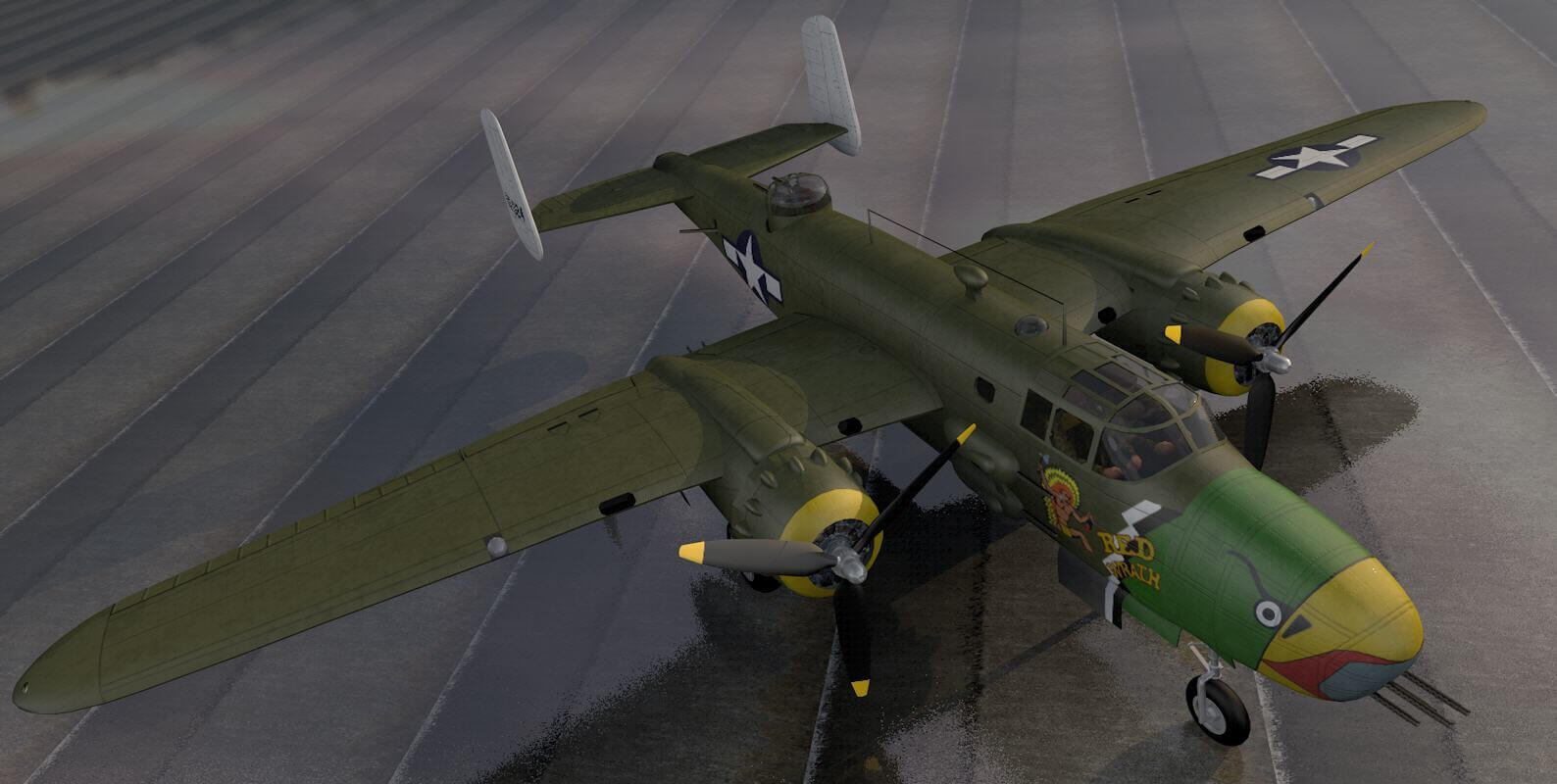 North American B-25D-1 Mitchell Strafer 3D Model by ChipBassChaos