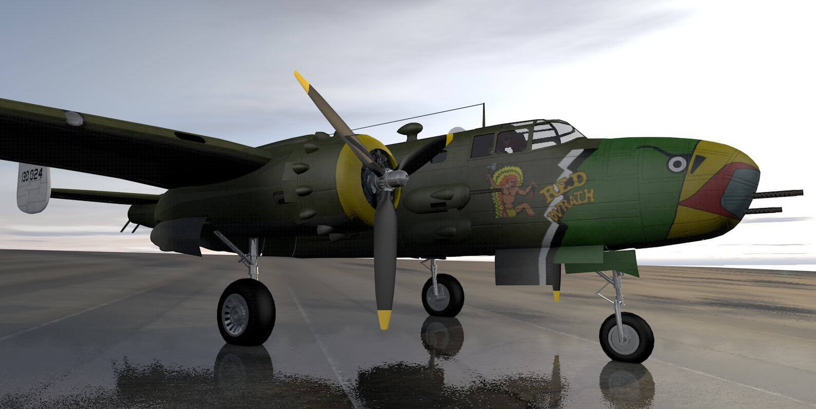 North American B-25D-1 Mitchell Strafer 3D Model by ChipBassChaos