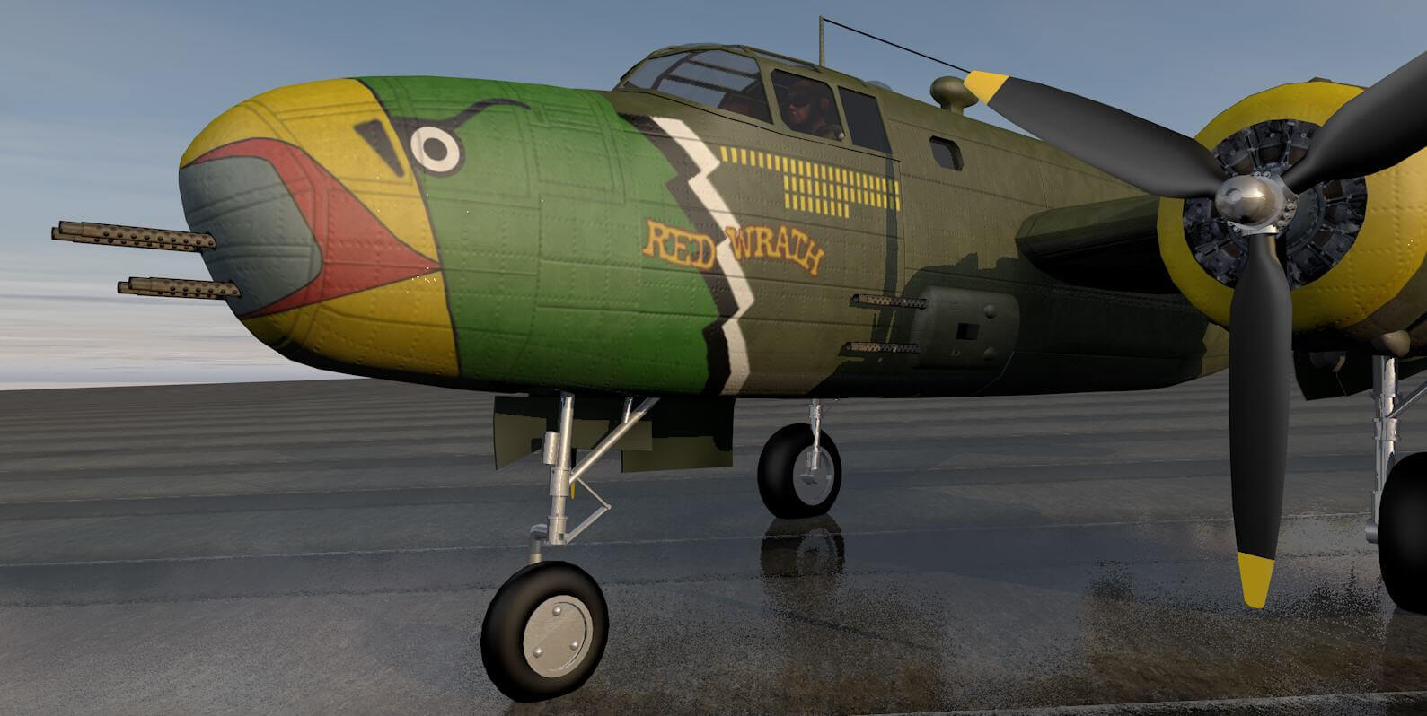 North American B-25D-1 Mitchell Strafer 3D Model by ChipBassChaos