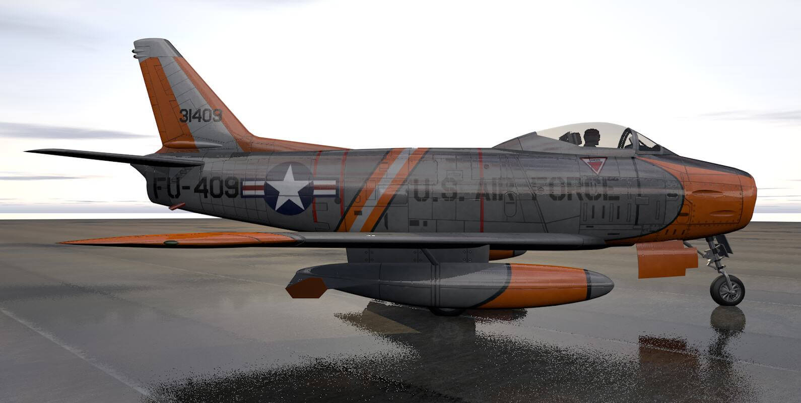 North American F-86H Sabre Hog 3D Model by ChipBassChaos