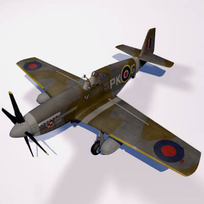 North American Mustang Mk-3 (RAF) 3D Model by ChipBassChaos
