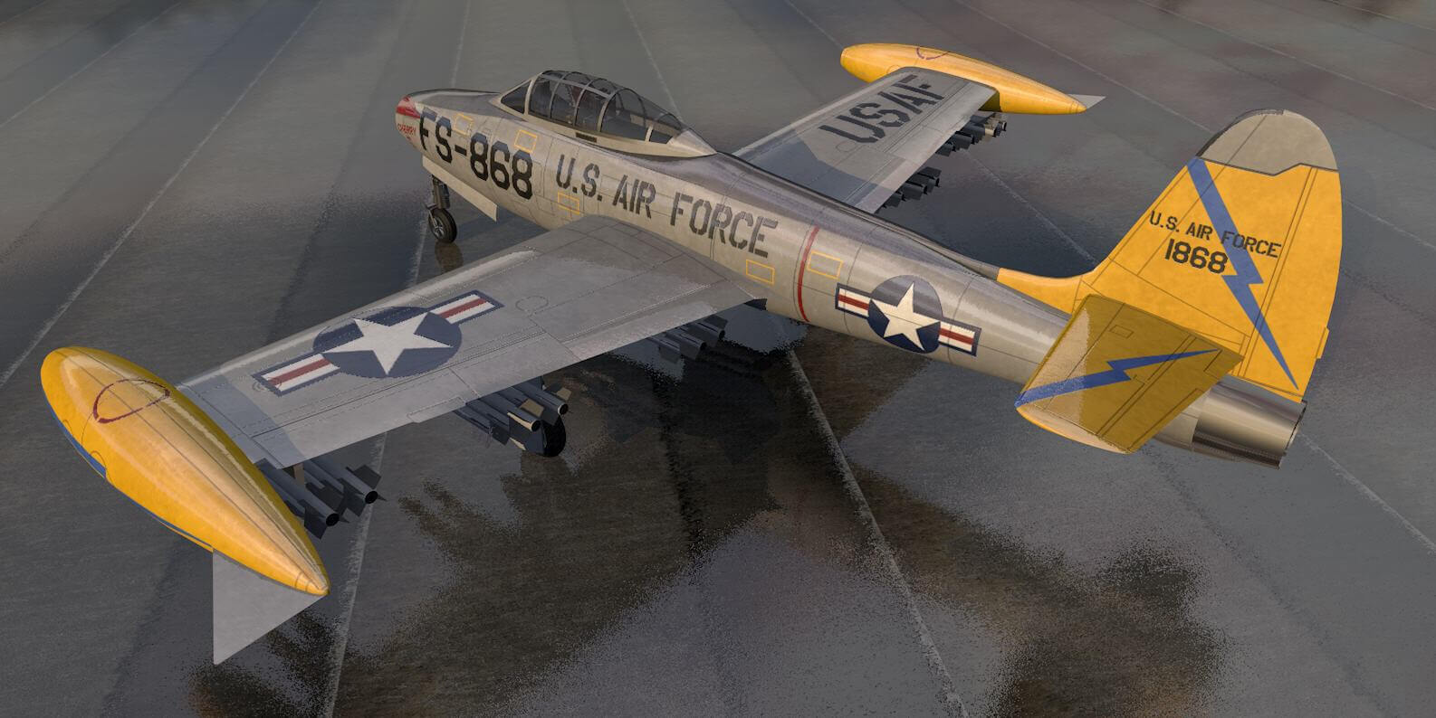 Republic F-84 Thunderjet 3D Model by ChipBassChaos