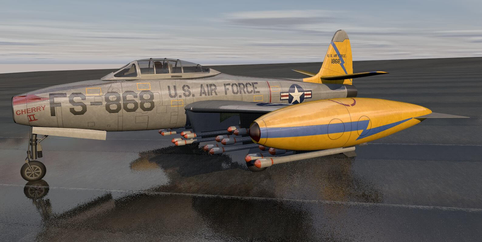 Republic F-84 Thunderjet 3D Model by ChipBassChaos