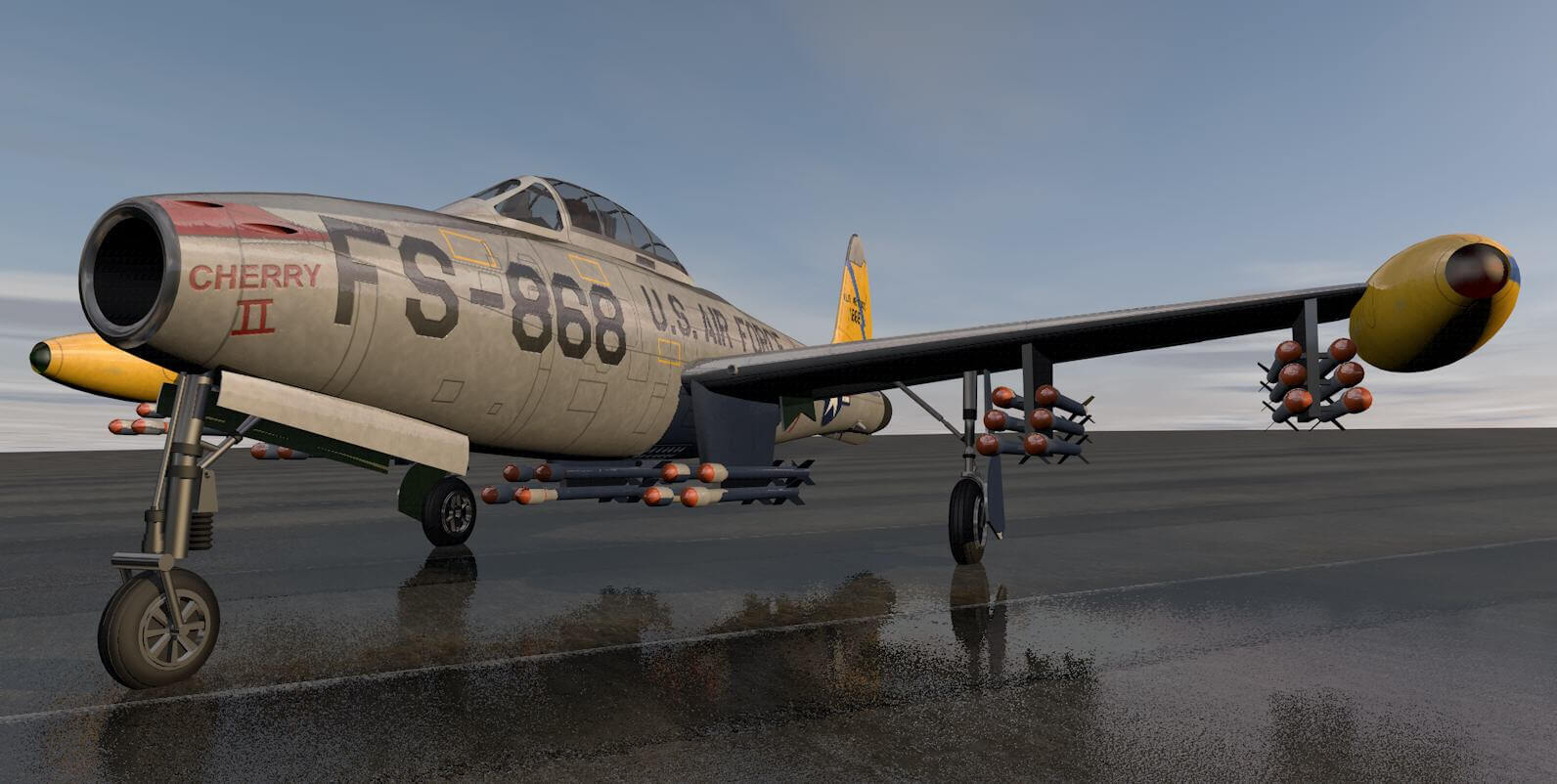 Republic F-84 Thunderjet 3D Model by ChipBassChaos