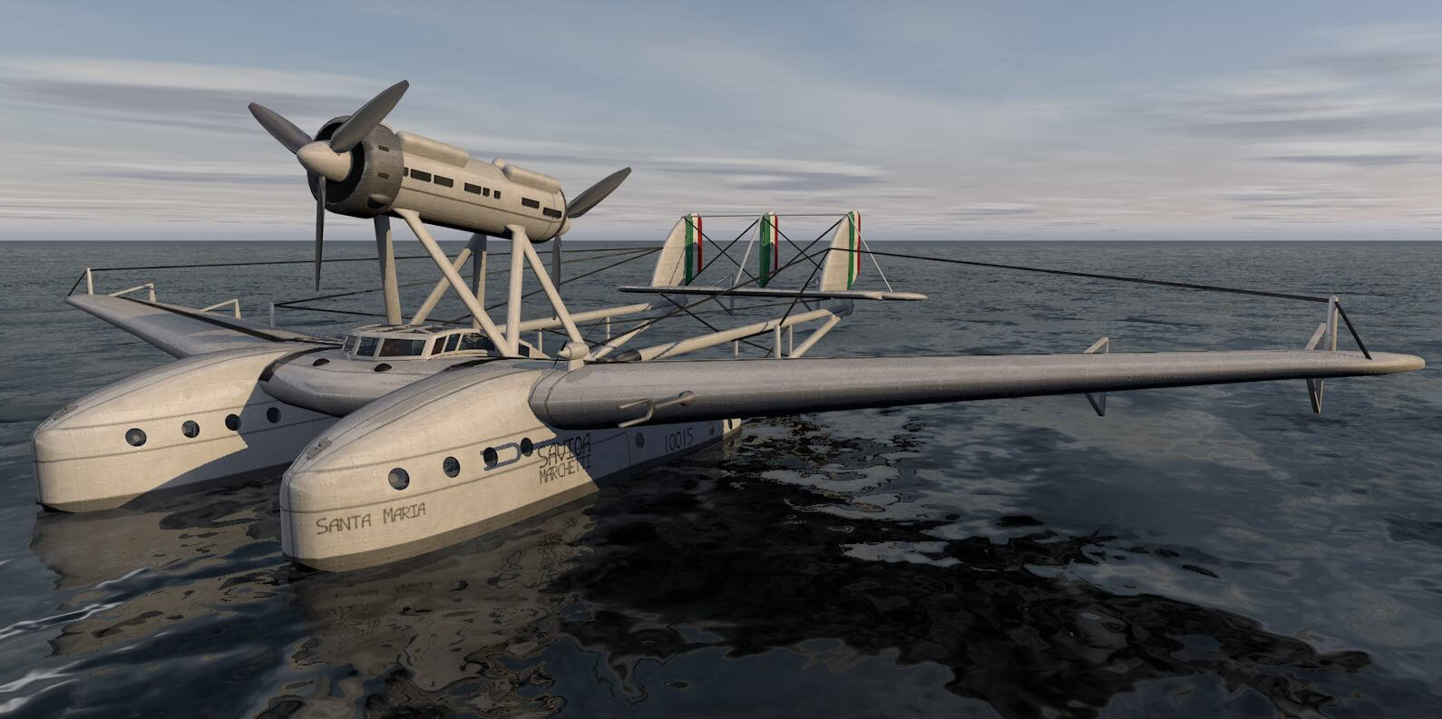 Savoia Marchetti S.55 - 3D Model by ChipBassChaos