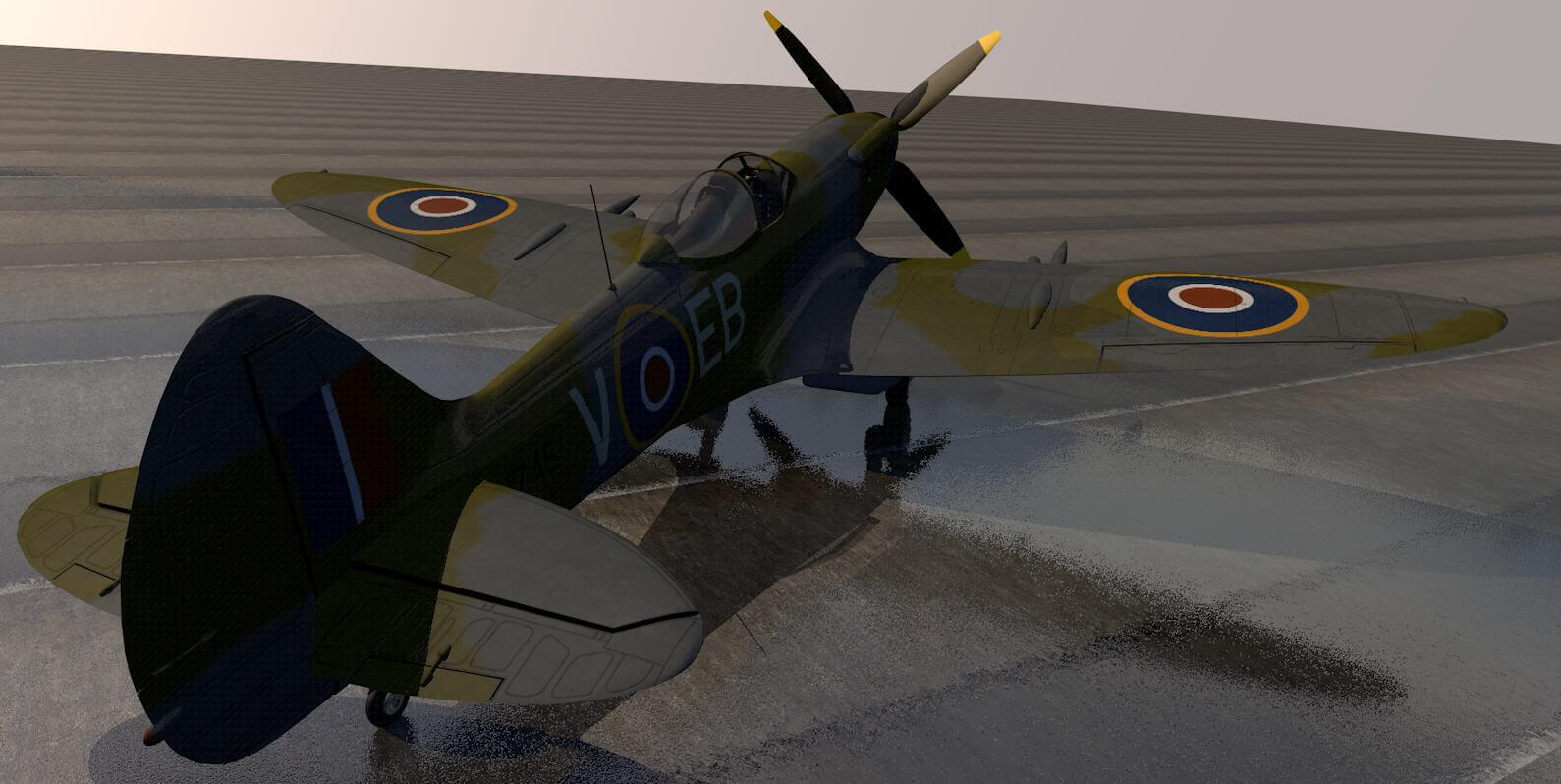 Supermarine Spitfire F Mk-14 (Mk-XIV) 3D Model by ChipBassChaos