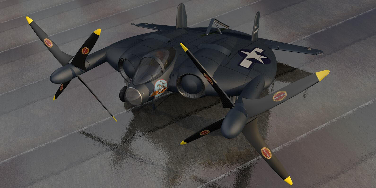 Vought XF5U-1 Flying Flapjack 3D Model by ChipBassChaos