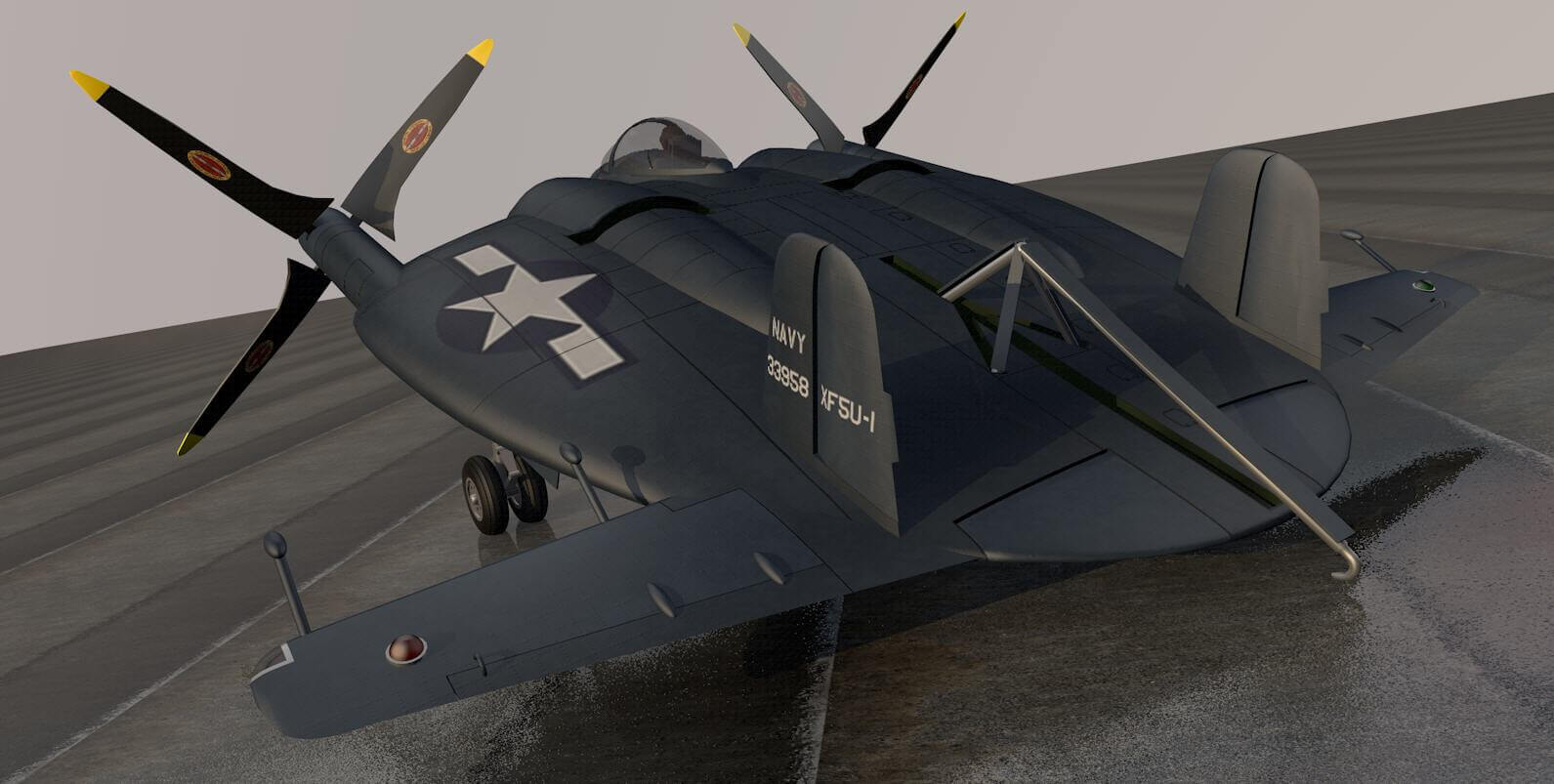 Vought XF5U-1 Flying Flapjack 3D Model by ChipBassChaos